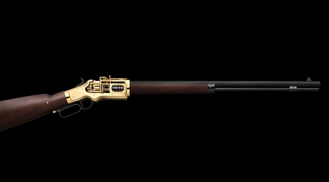 Golden Boy Clock Inspired by Iconic Western Rifle